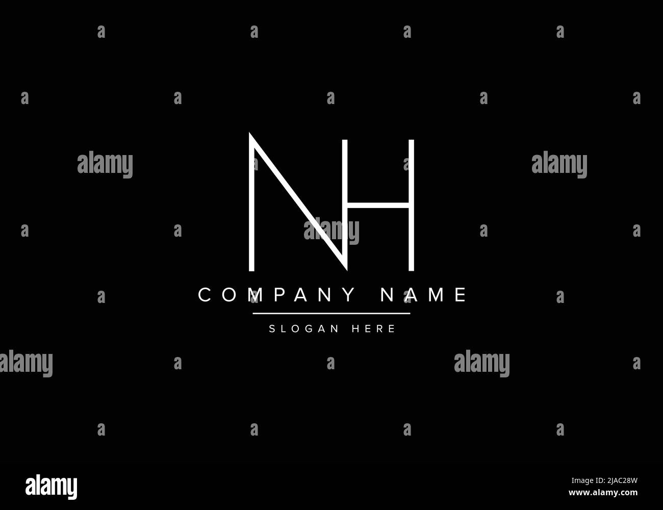 Creative minimal line art icon logo, NH monogram logo Stock Vector ...