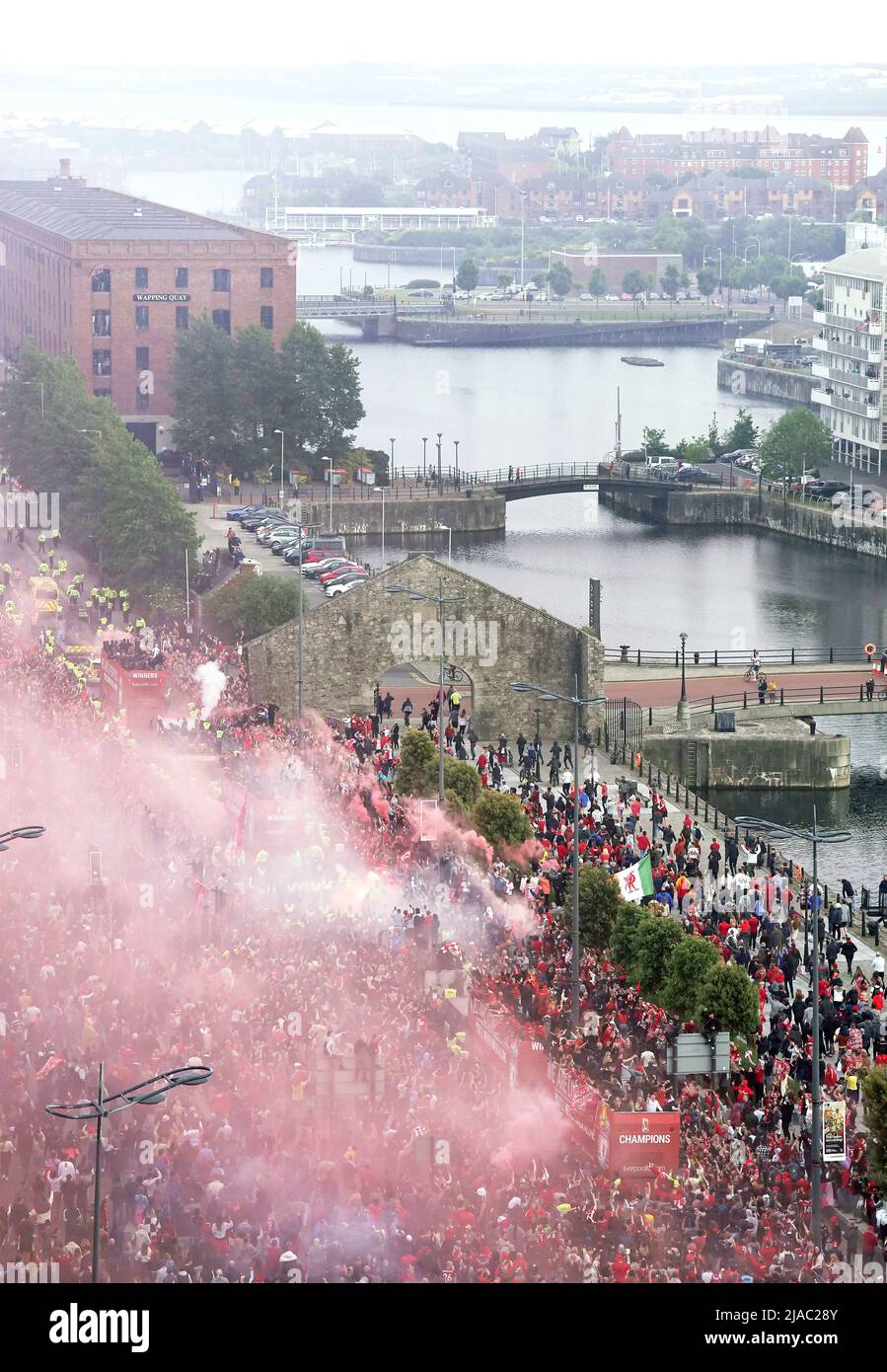 General view from the roof of the Hilton Hotel of the Liverpool men's ...