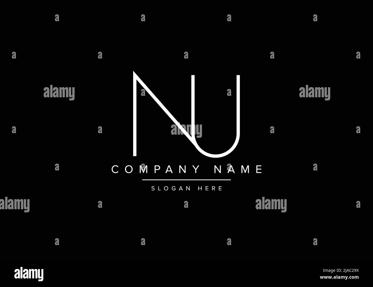 Creative minimal line art icon logo, NU monogram logo Stock Vector ...