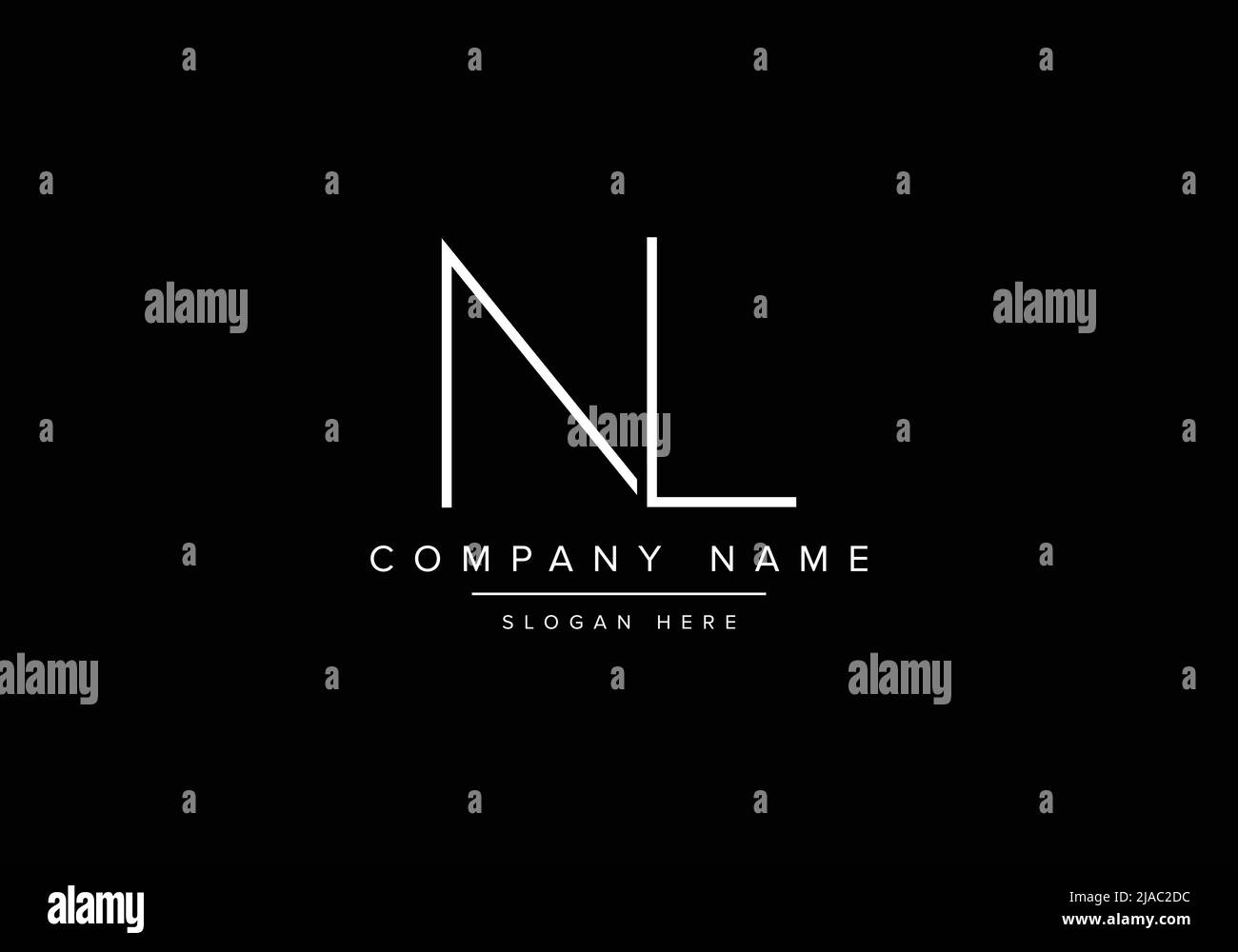 Creative minimal line art icon logo, NL monogram logo Stock Vector ...