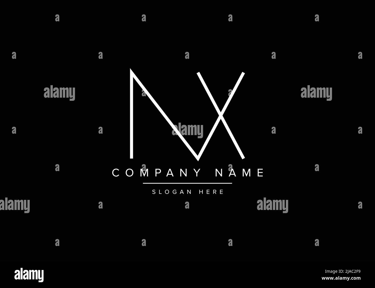 Creative minimal line art icon logo, NX monogram logo Stock Vector ...