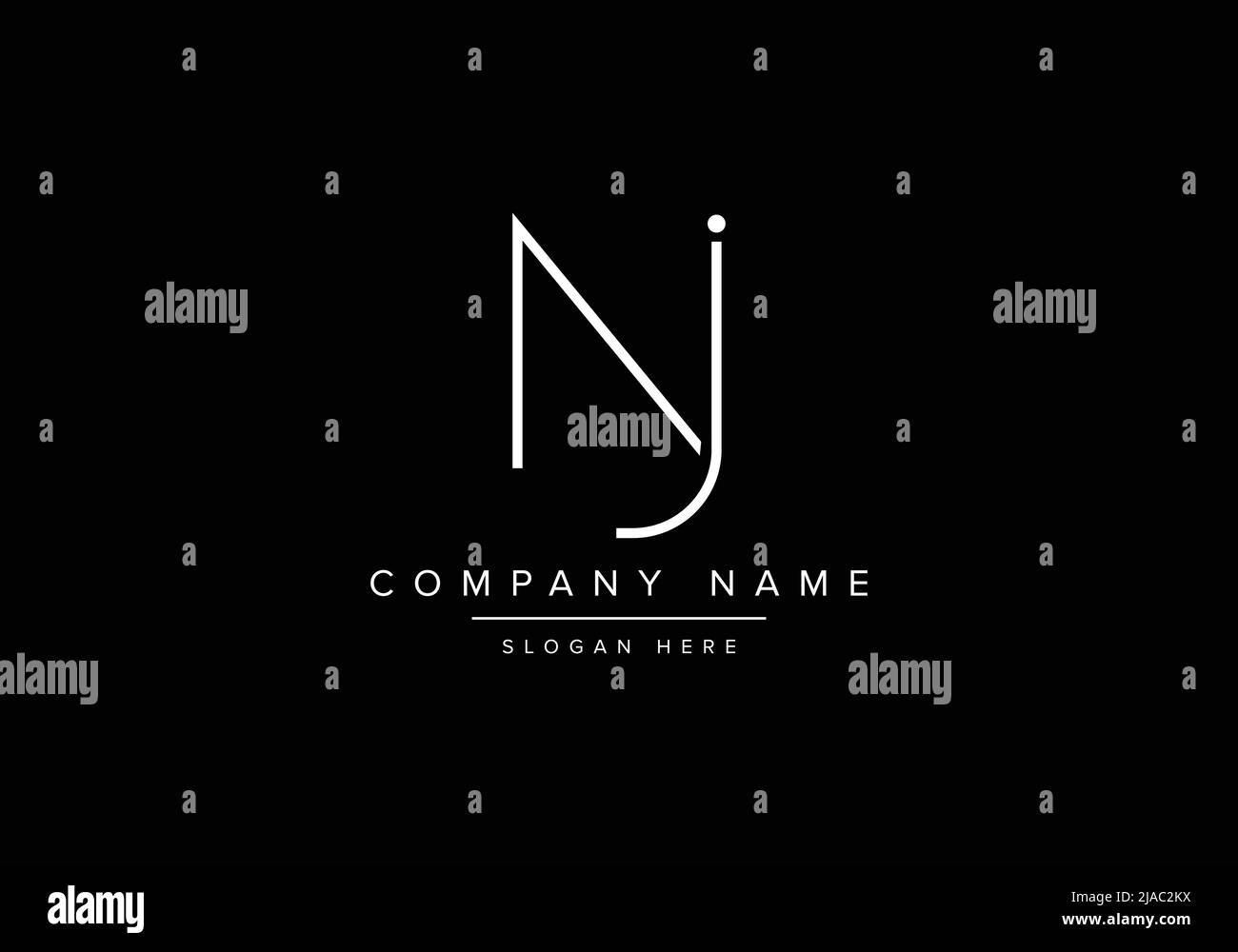 Creative minimal line art icon logo, NJ monogram logo Stock Vector ...