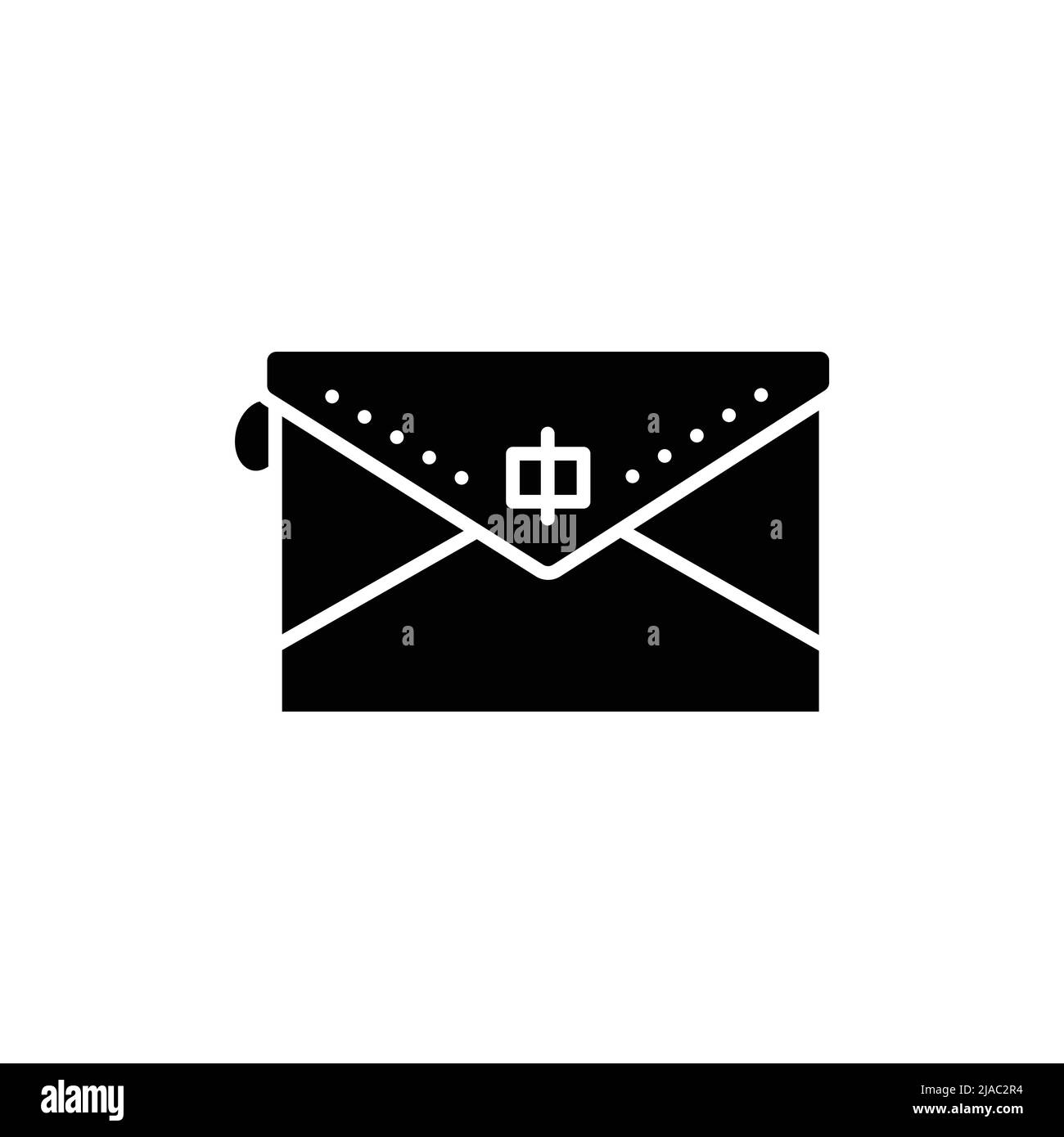 Woman envelope bag line color icon. Isolated vector element. Outline ...