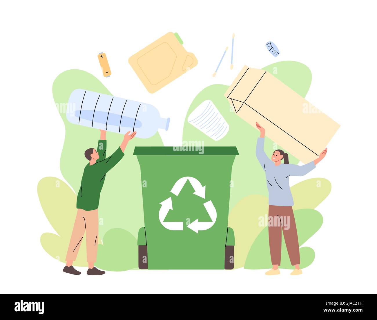 Environmental protection trash recycling garbage bin Stock Vector Image ...