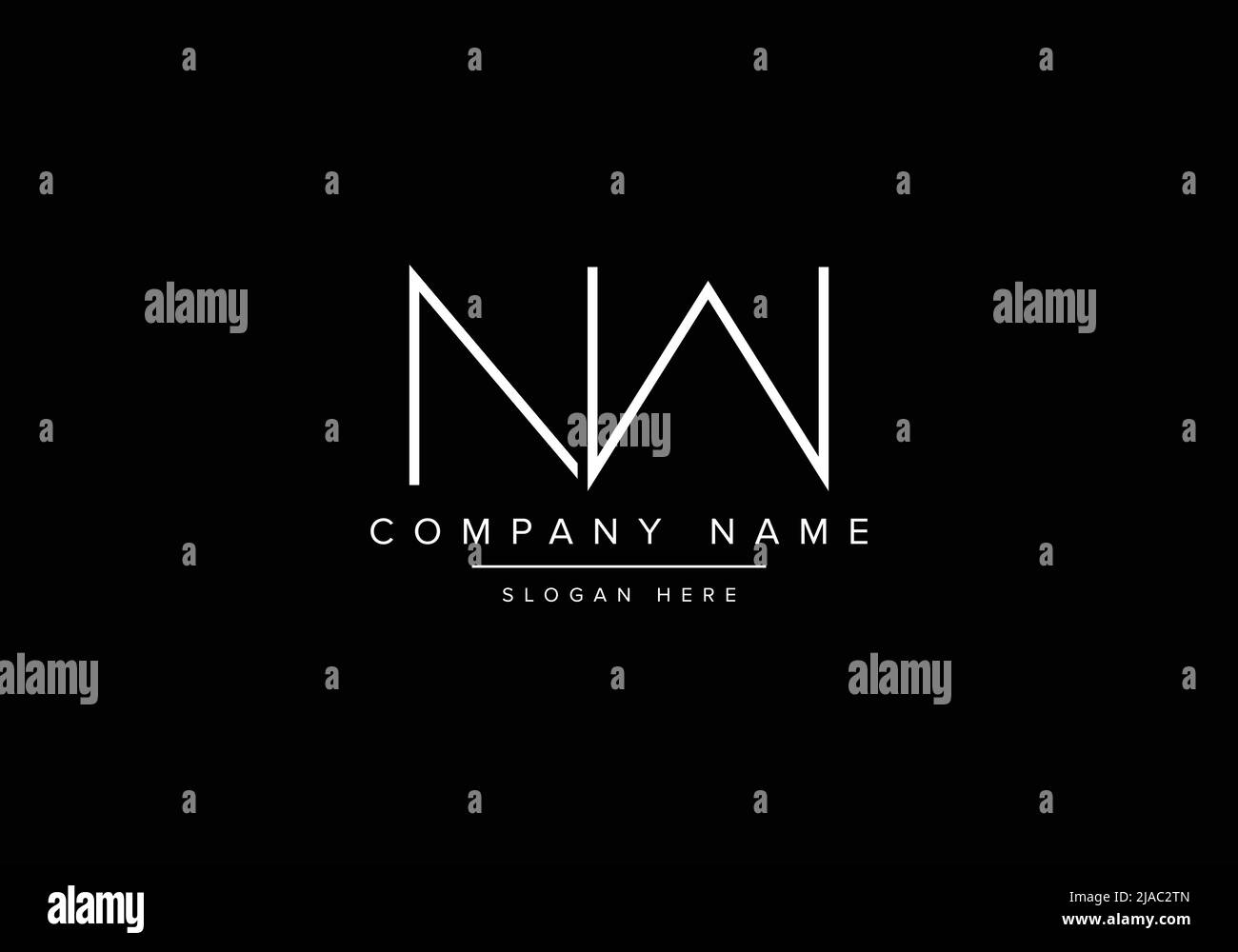 Creative minimal line art icon logo, NW monogram logo Stock Vector ...