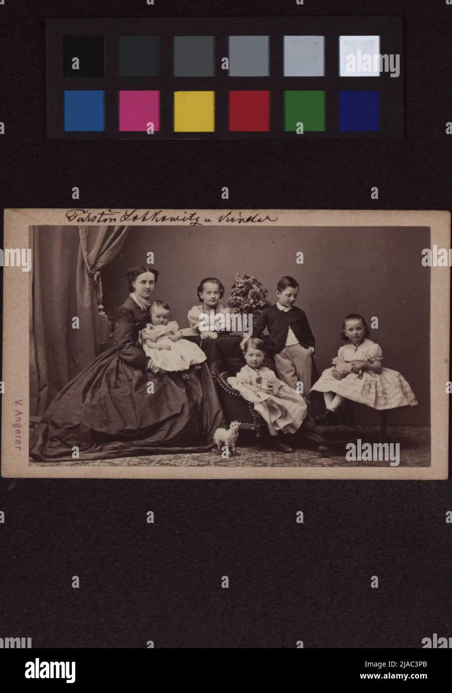 Princess Maria Anna Lobkowitz with her children Maria, Ferdinand Zdenko ...