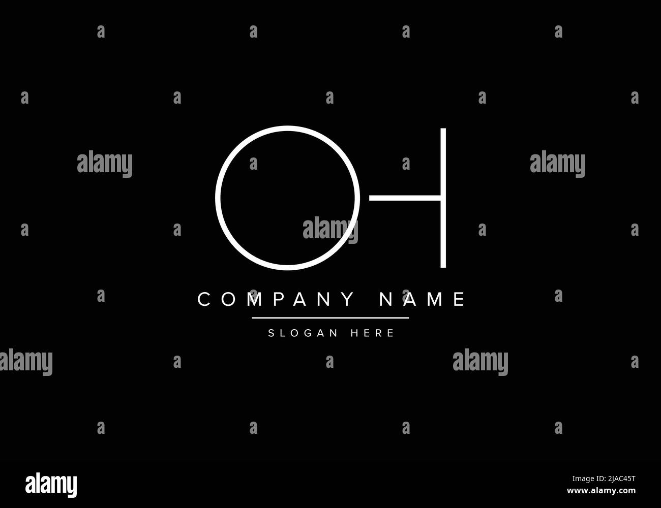Creative minimal line art icon logo, OH monogram logo Stock Vector ...