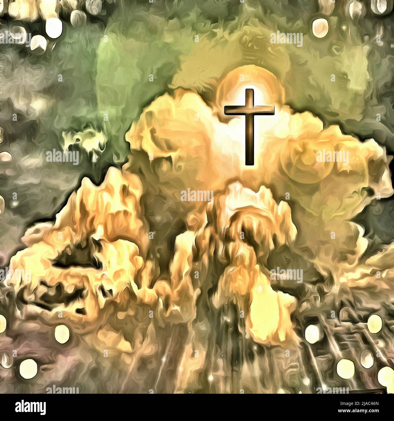 Cross in the Sky. 3D rendering Stock Photo - Alamy