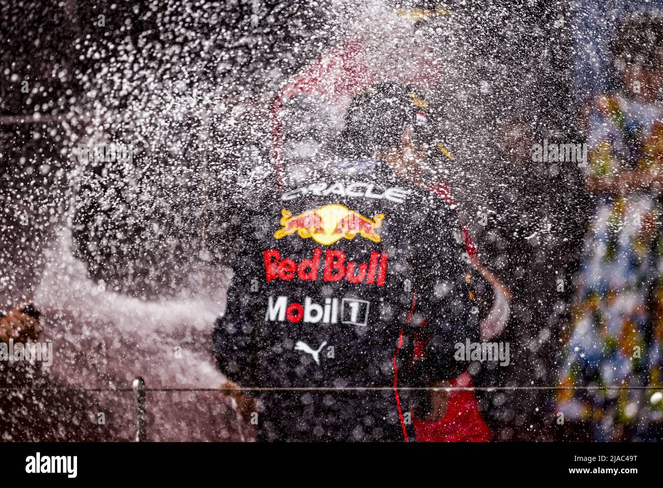 PEREZ Sergio (mex), Red Bull Racing RB18, portrait podium during the ...