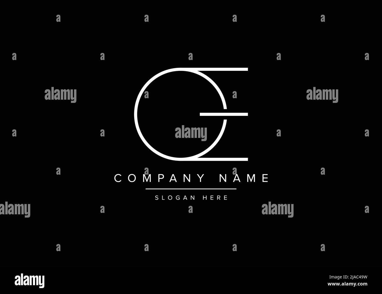 Creative minimal line art icon logo, OE monogram logo Stock Vector ...