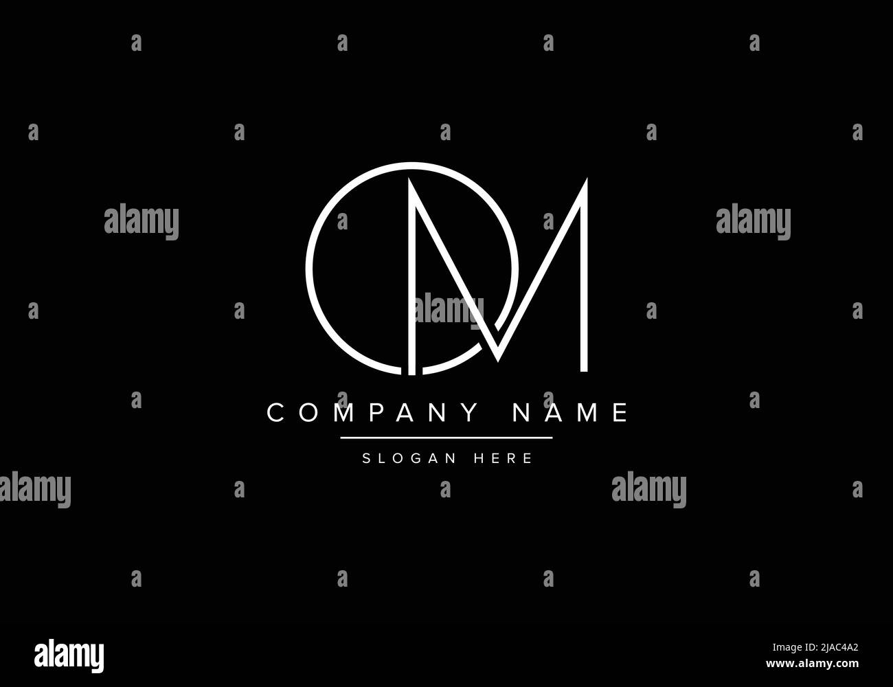 Creative minimal line art icon logo, OM monogram logo Stock Vector ...