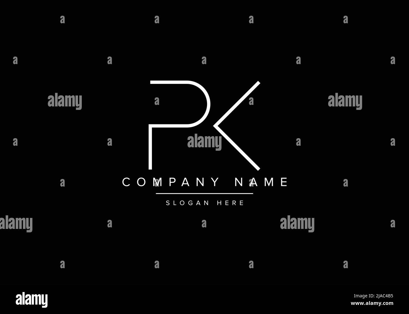 Creative minimal line art icon logo, PK monogram logo Stock Vector ...