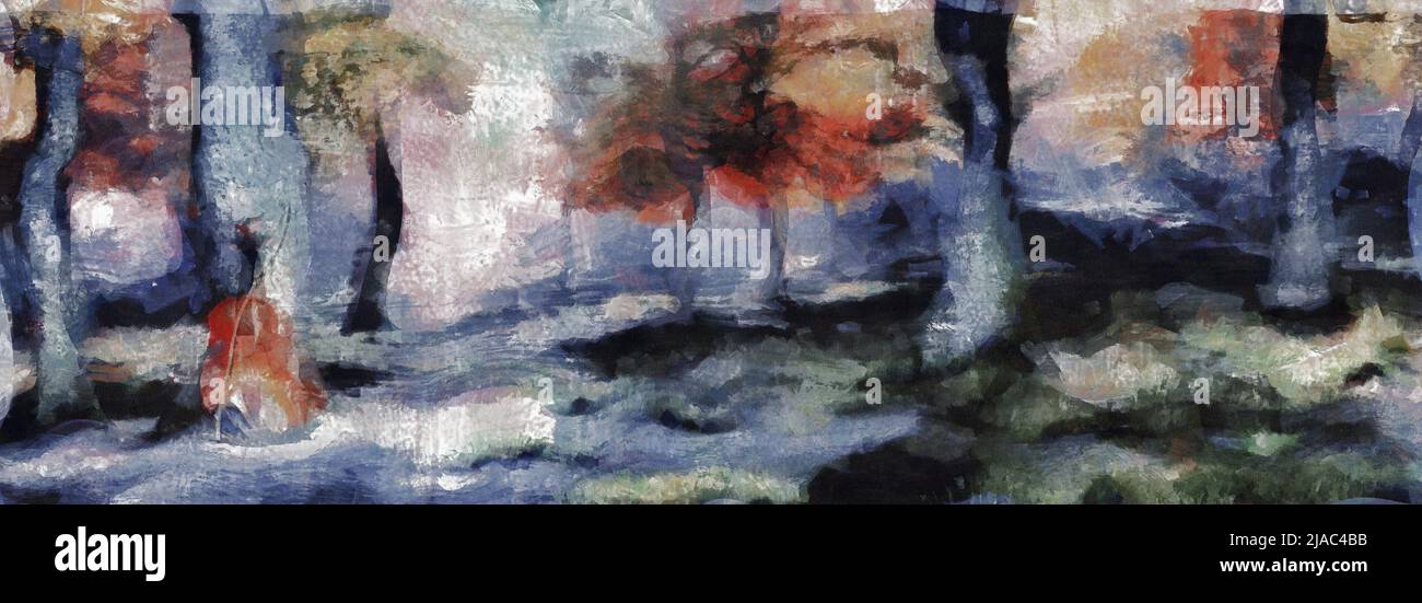 Violin in forest. Abstract painting. 3D rendering Stock Photo - Alamy