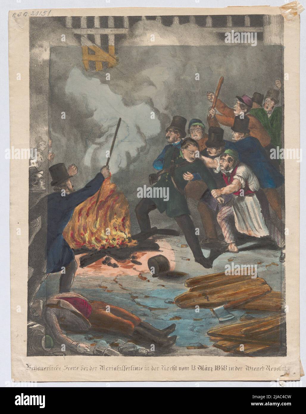 "Slay scene at the Mariahilfer line on the night of March 13, 1848 in ...
