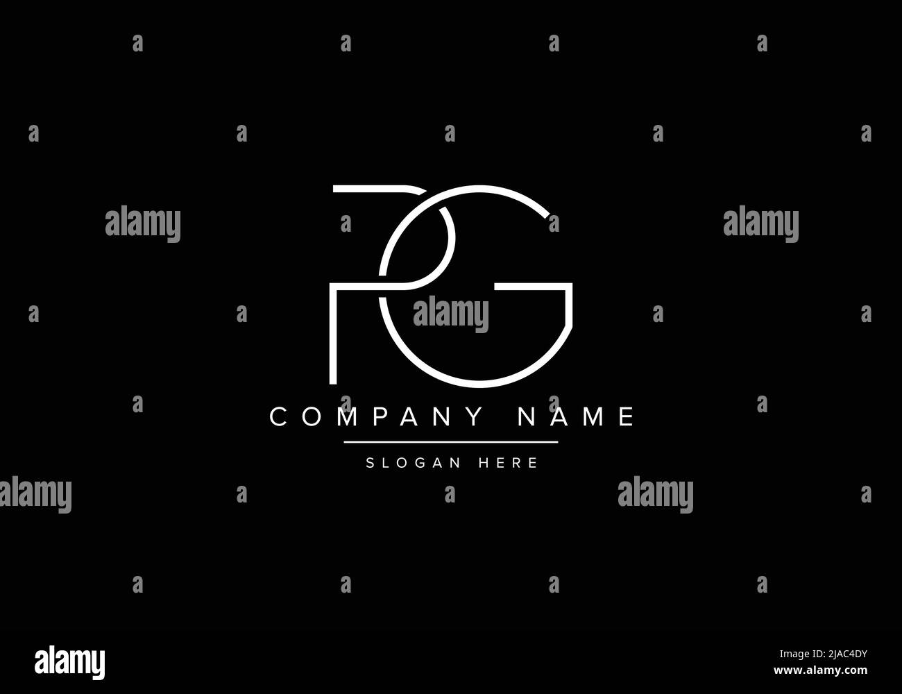 Creative minimal line art icon logo, PG monogram logo Stock Vector ...