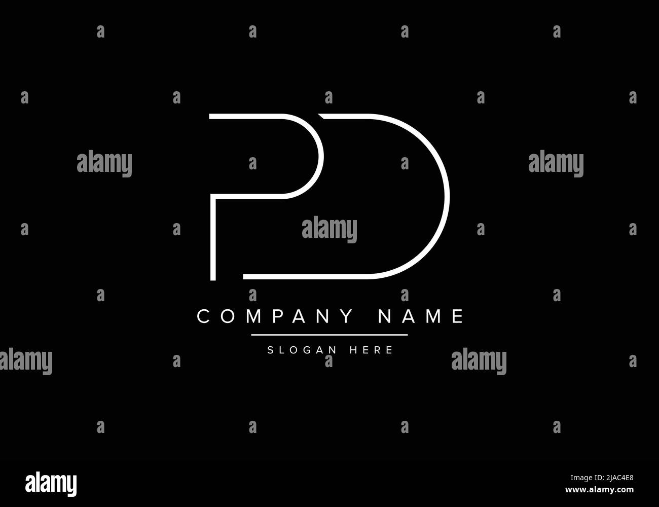 Creative minimal line art icon logo, PD monogram logo Stock Vector ...