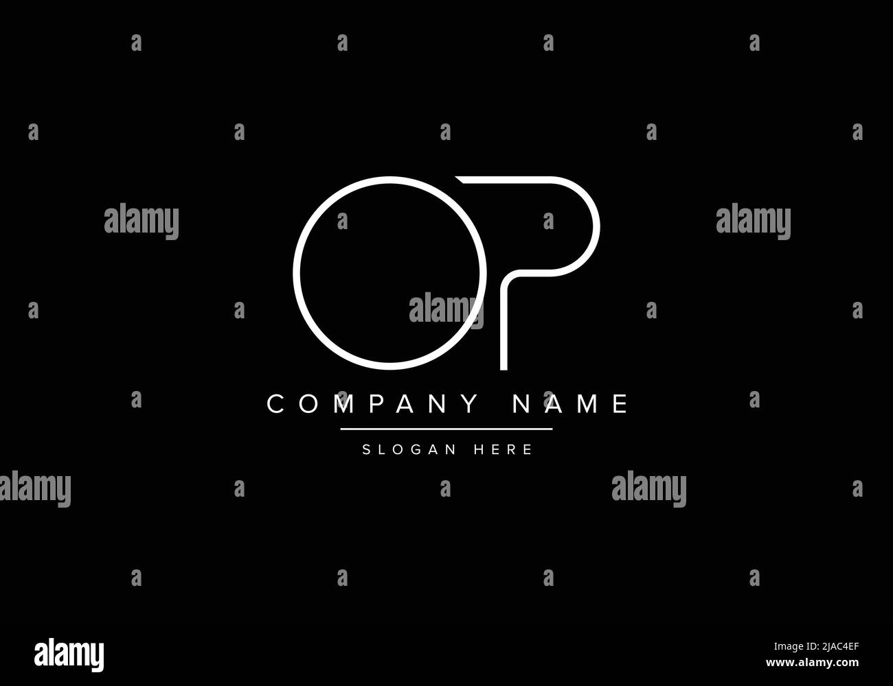 Creative minimal line art icon logo, OP monogram logo Stock Vector ...