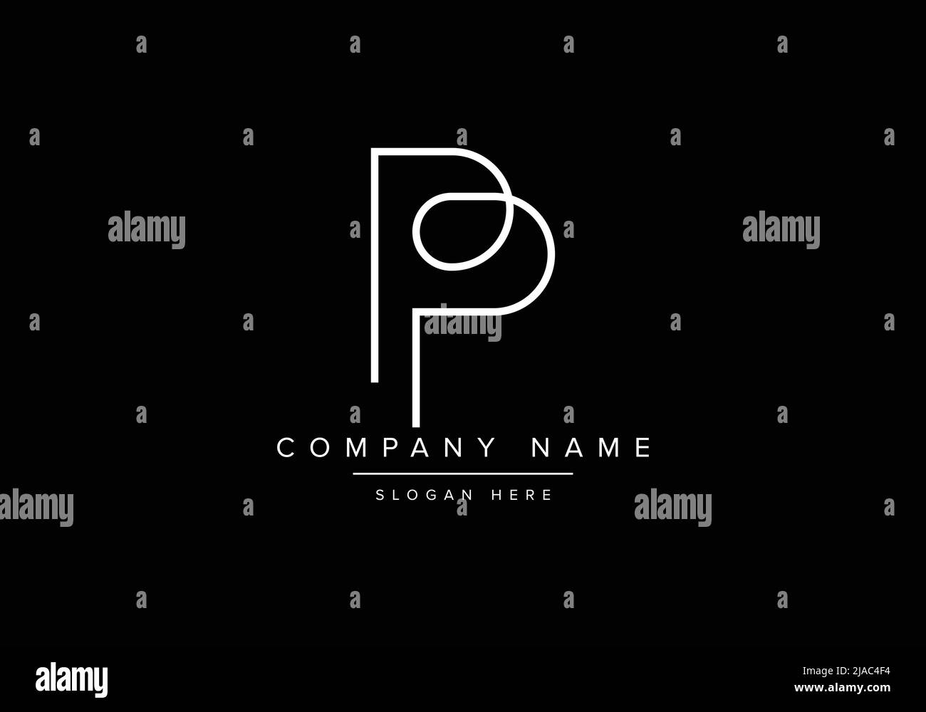 Creative minimal line art icon logo, PP monogram logo Stock Vector ...