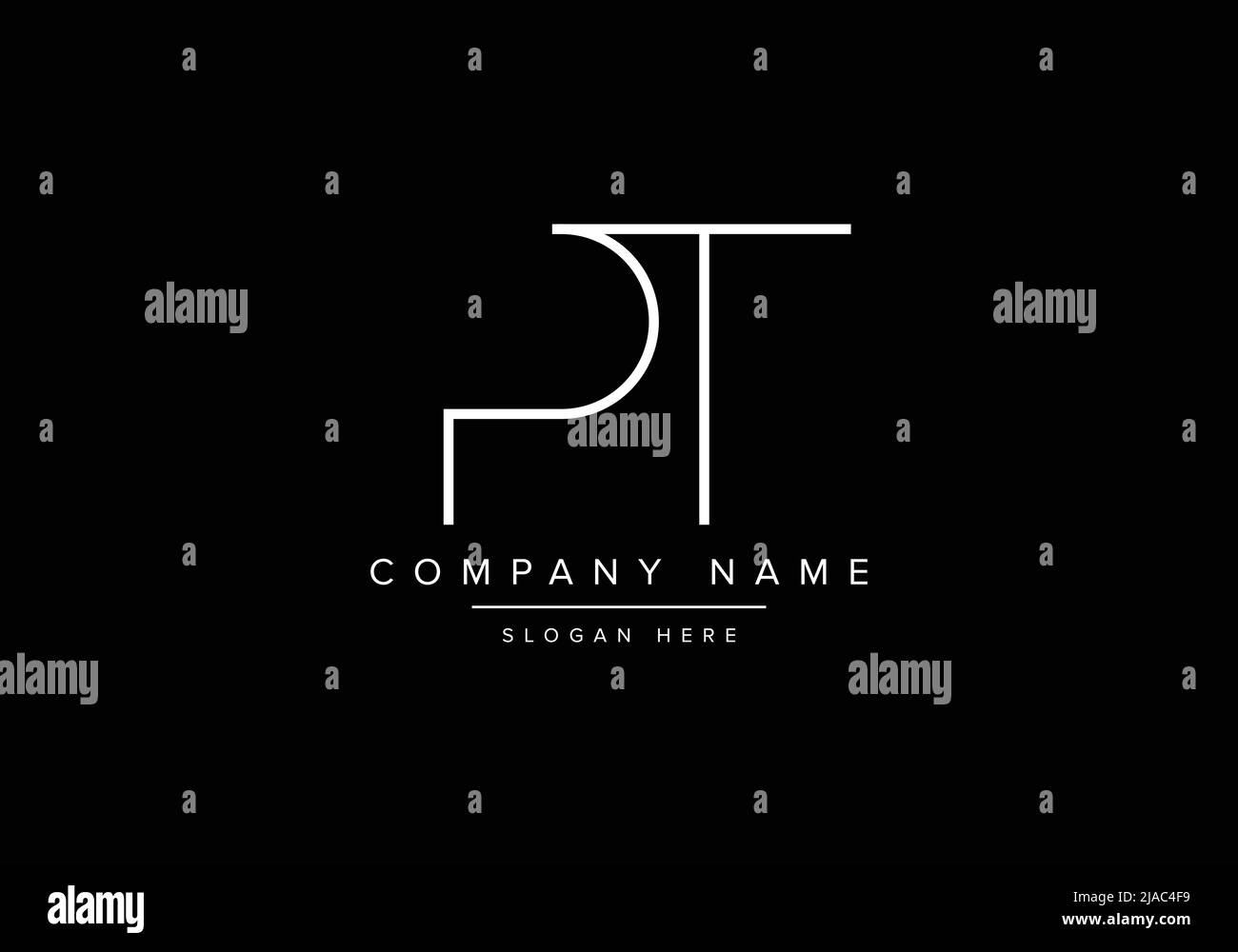 Creative minimal line art icon logo, PT monogram logo Stock Vector ...