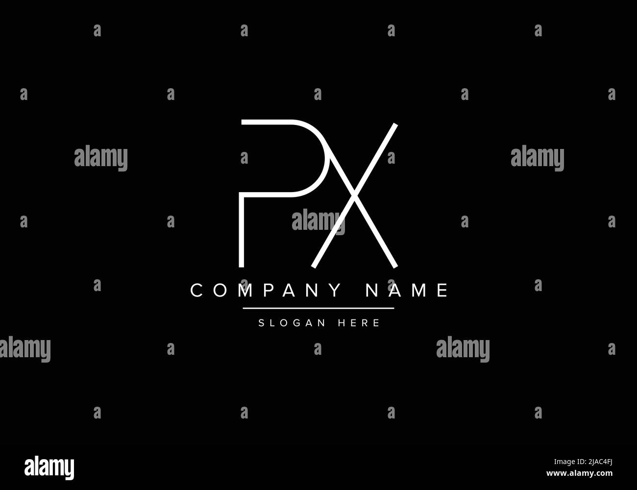 Creative minimal line art icon logo, PX monogram logo Stock Vector ...