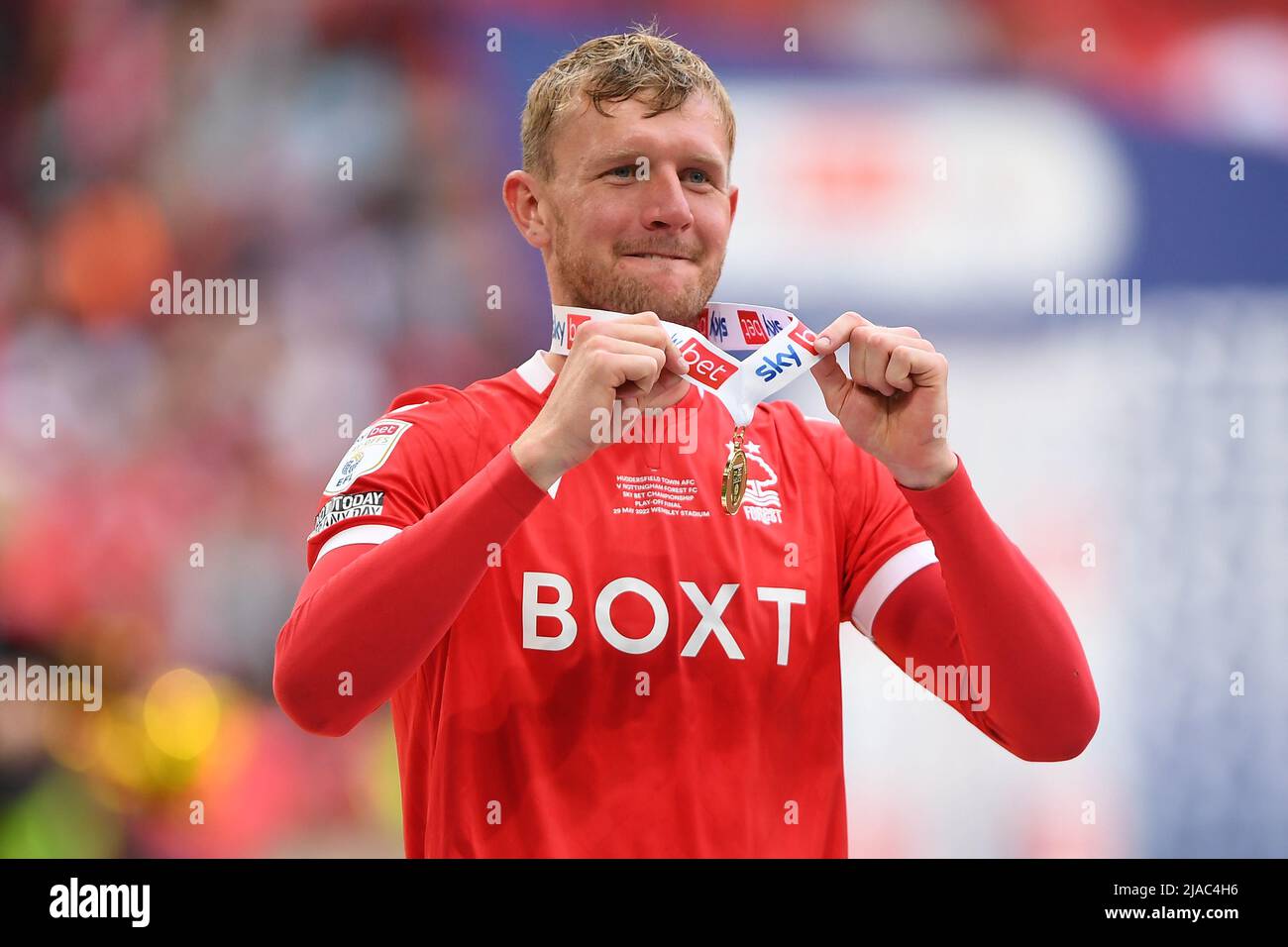 LONDON, UK. MAY 29TH Joe Worrall of Nottingham Forest celebrates ...