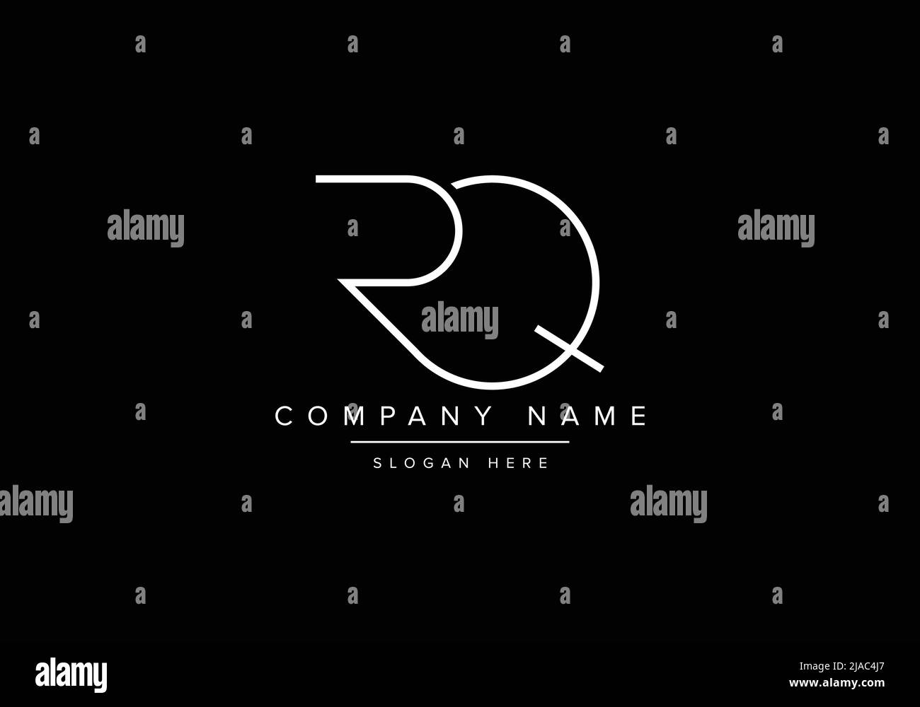Creative minimal line art icon logo, RQ monogram logo Stock Vector ...