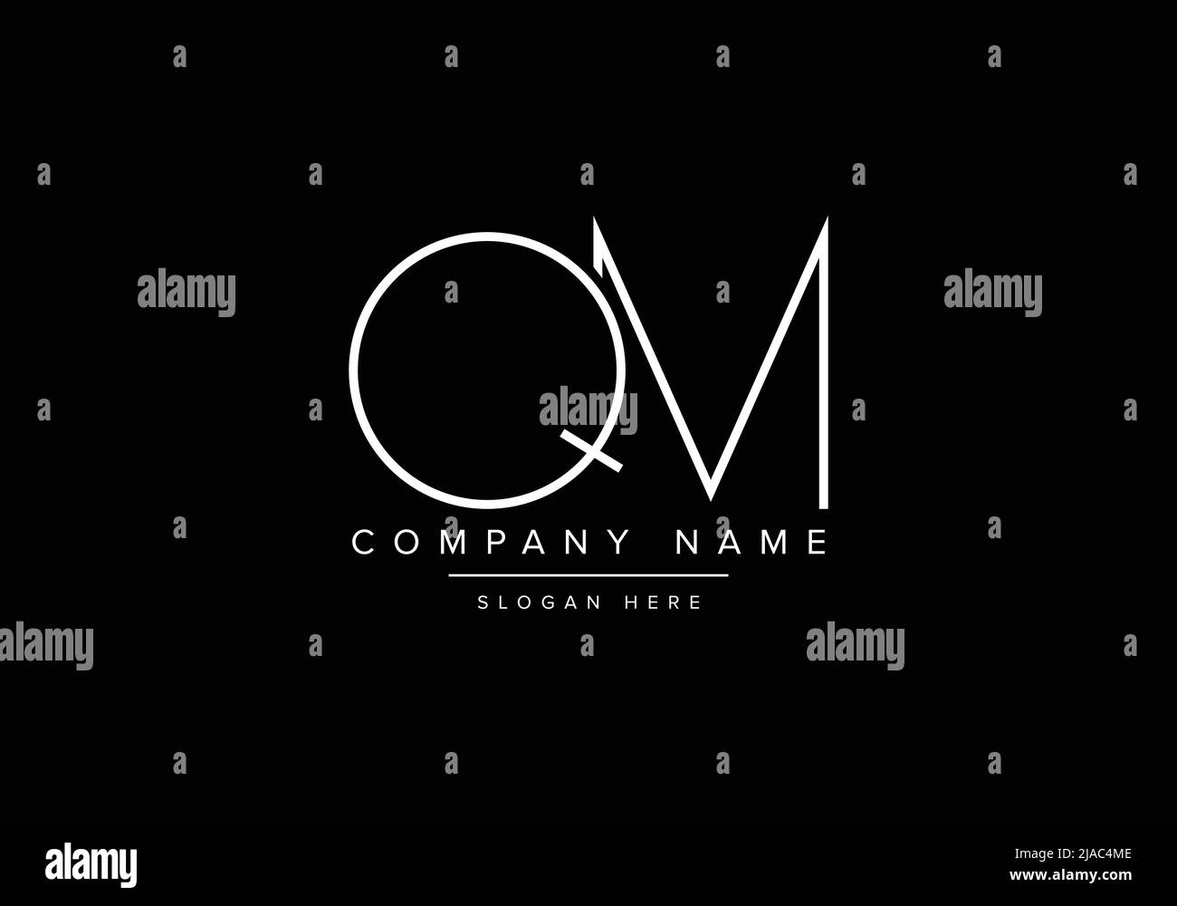 Creative minimal line art icon logo, QM monogram logo Stock Vector ...