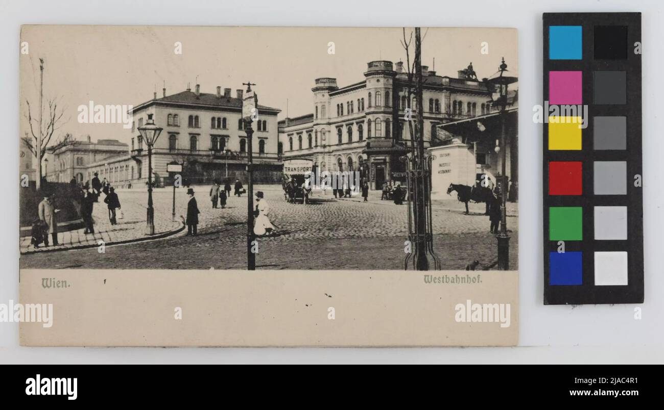 15., Europaplatz 1 - Westbahnhof, with a stamp train station, postcard ...