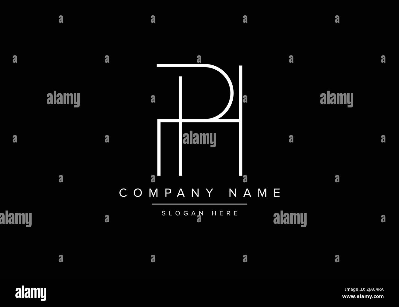 Creative minimal line art icon logo, PH monogram logo Stock Vector ...