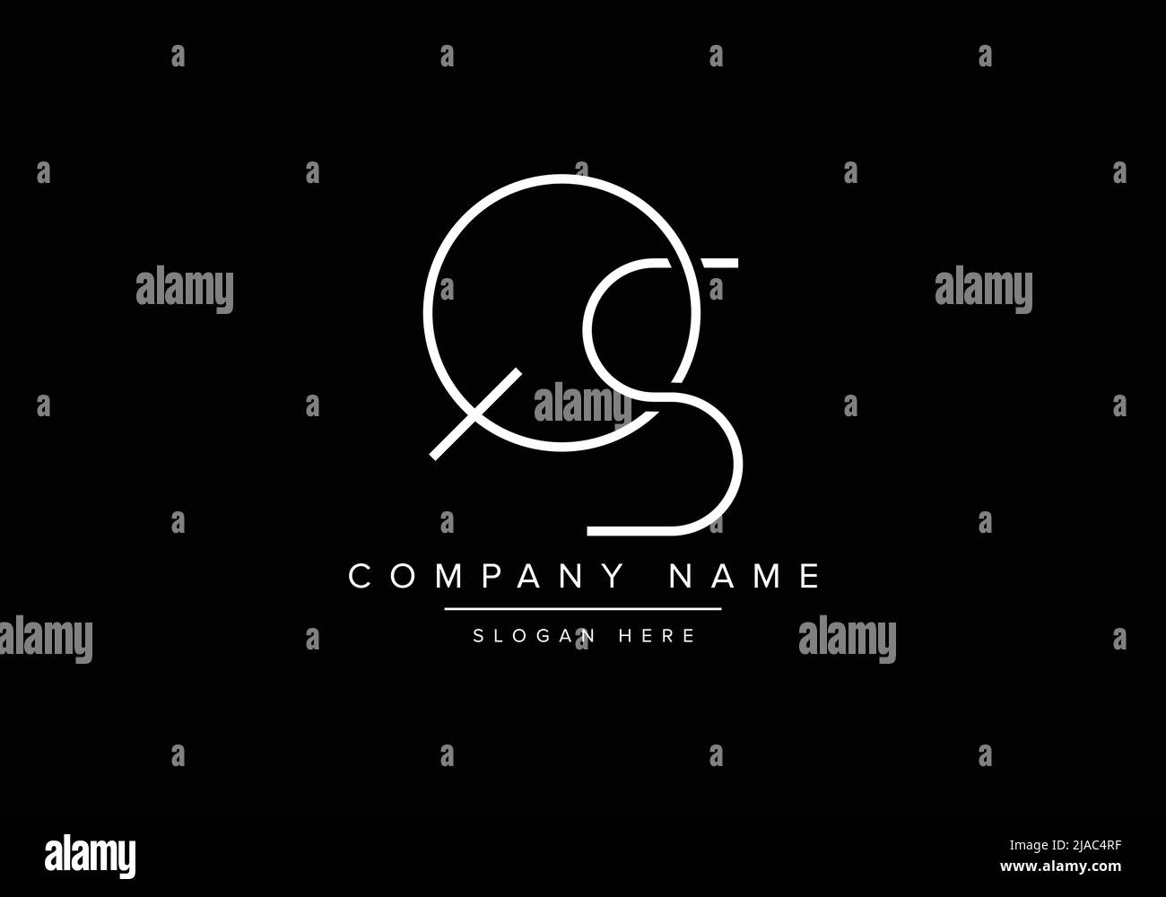 Creative minimal line art icon logo, QS monogram logo Stock Vector ...