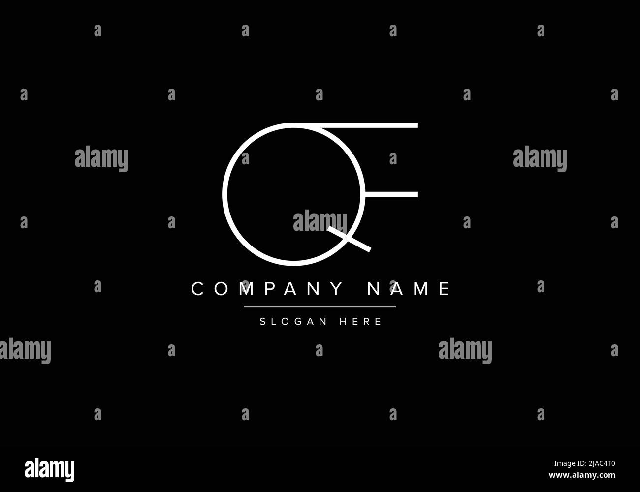 Creative minimal line art icon logo, QF monogram logo Stock Vector ...
