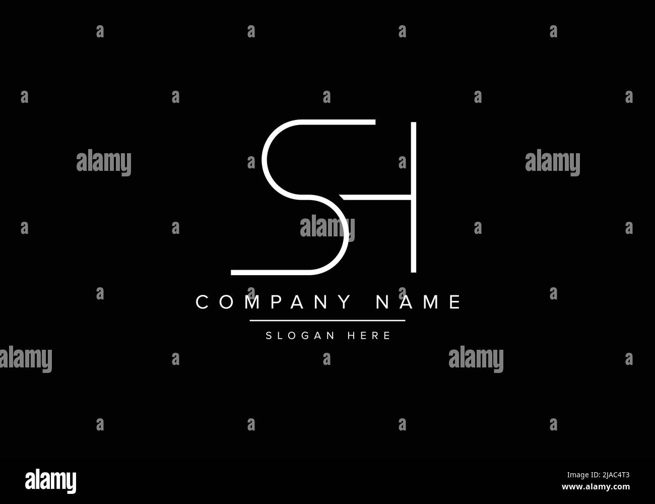 Creative minimal line art icon logo, SH monogram logo Stock Vector ...