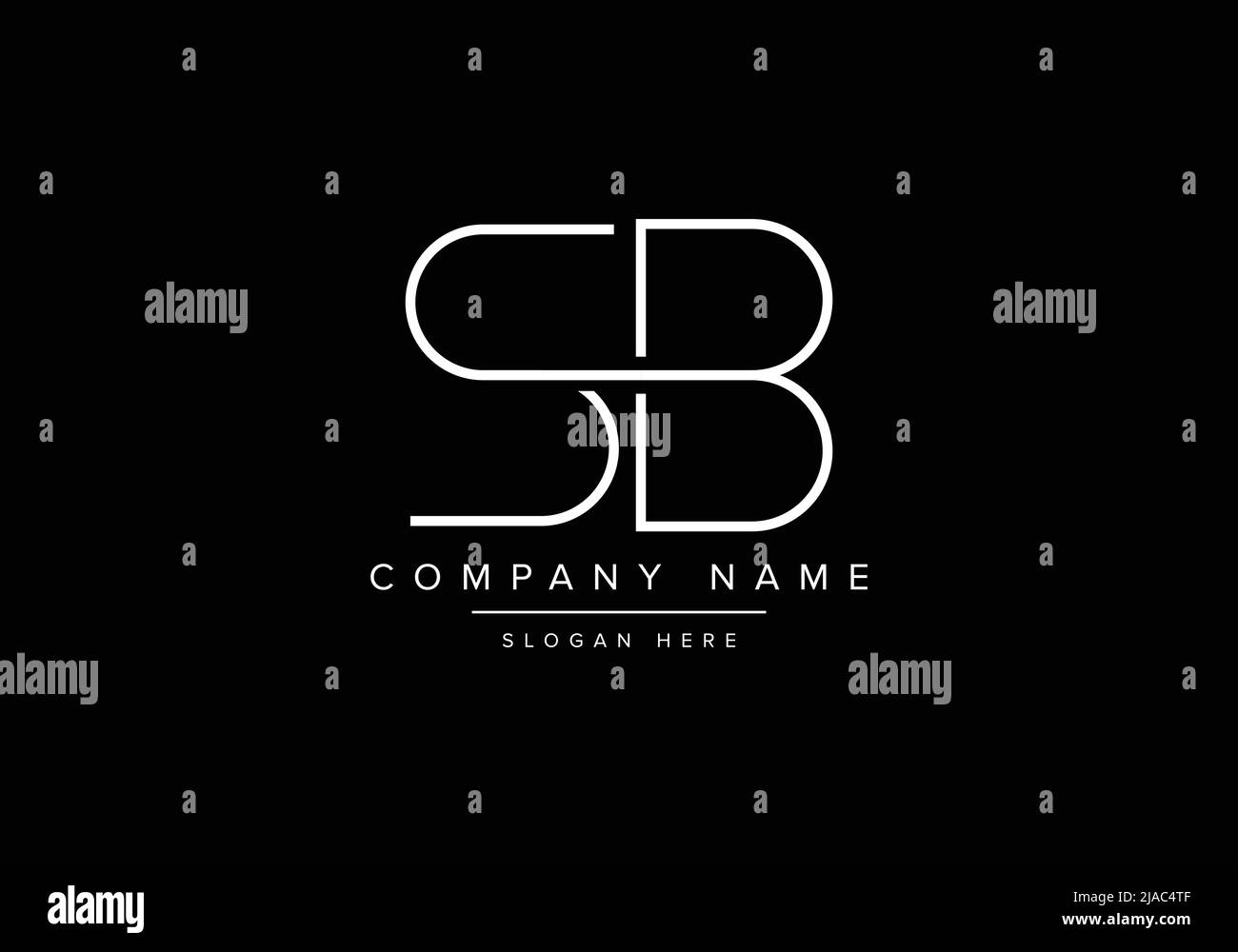 Creative minimal line art icon logo, SB monogram logo Stock Vector ...