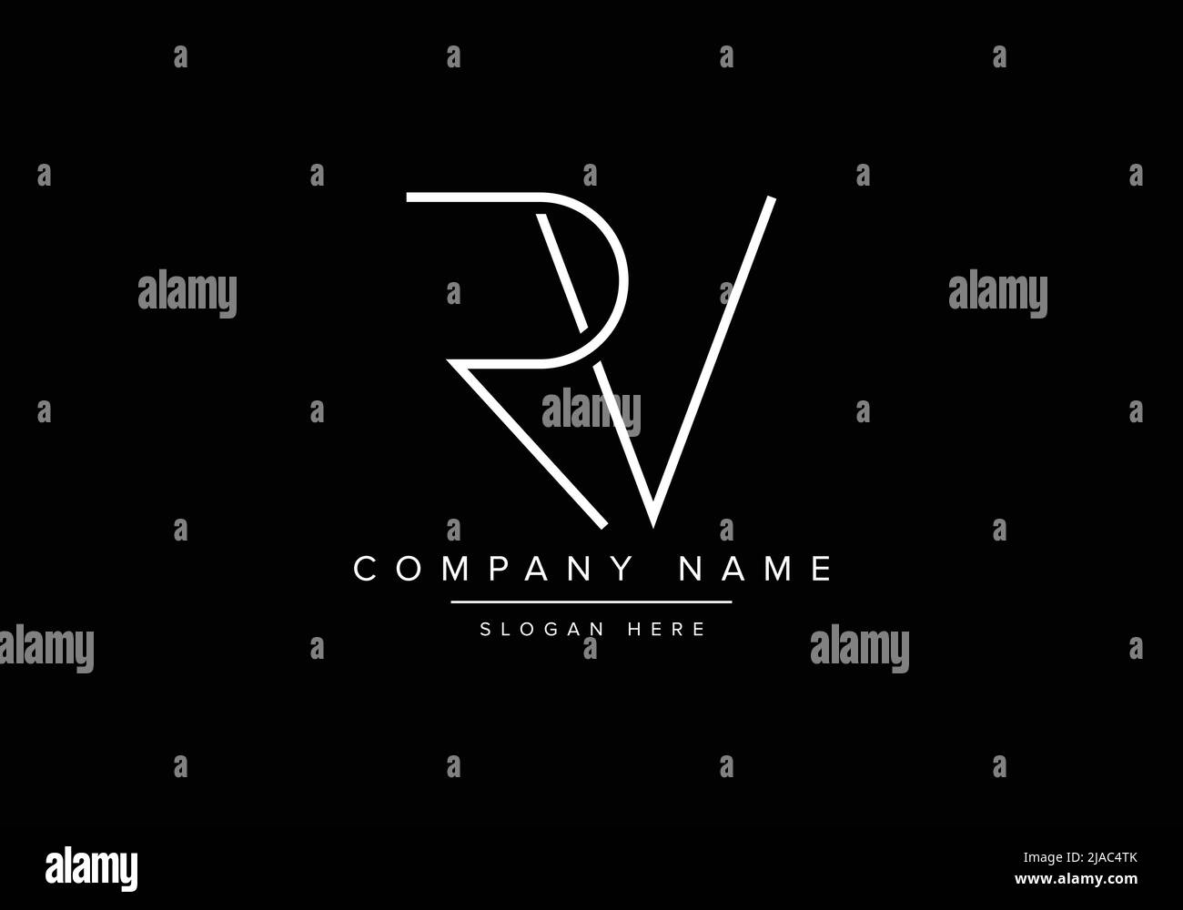 Creative minimal line art icon logo, RV monogram logo Stock Vector ...