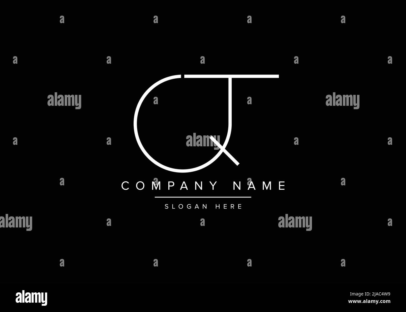 Creative minimal line art icon logo, QT monogram logo Stock Vector ...