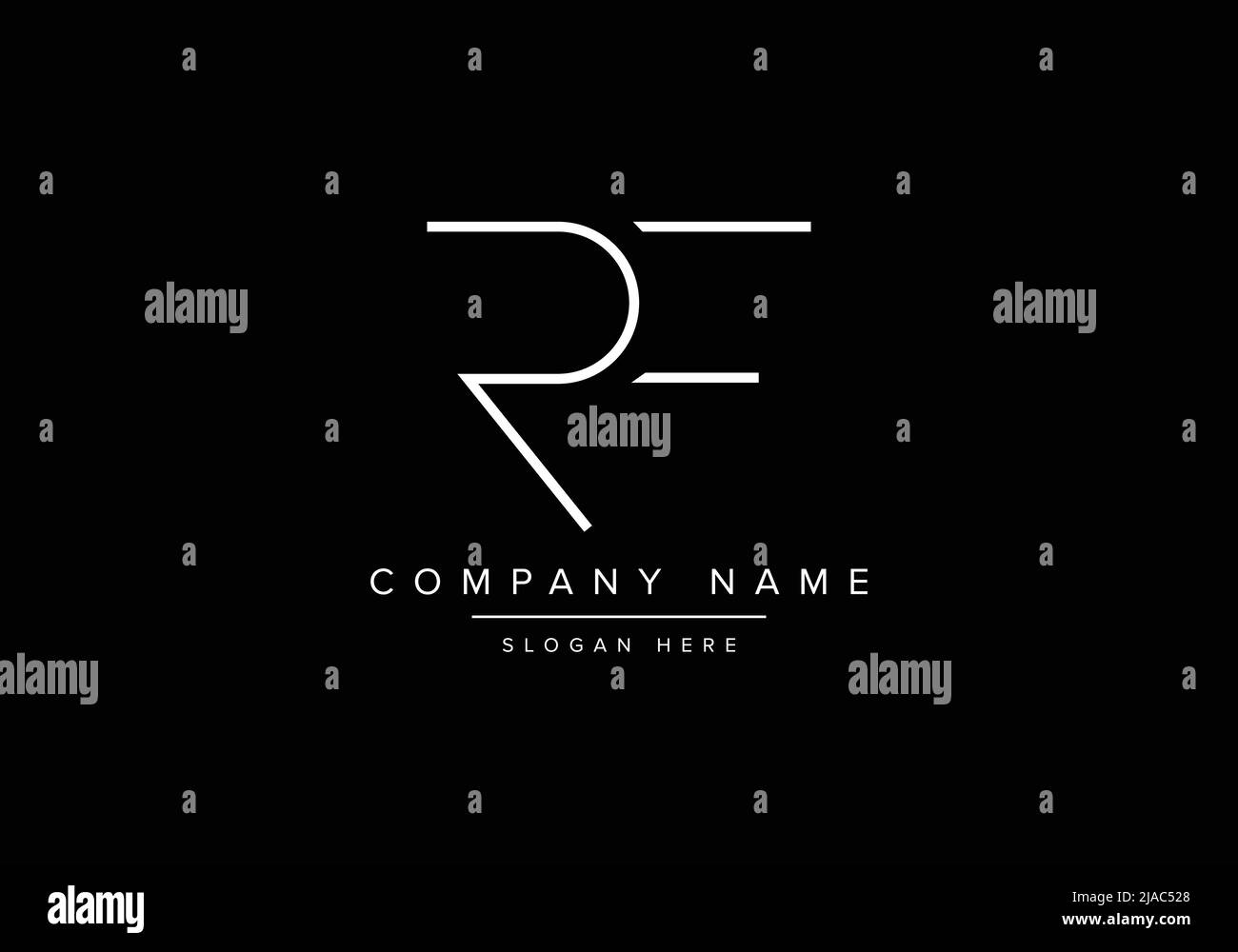 Creative minimal line art icon logo, RF monogram logo Stock Vector ...