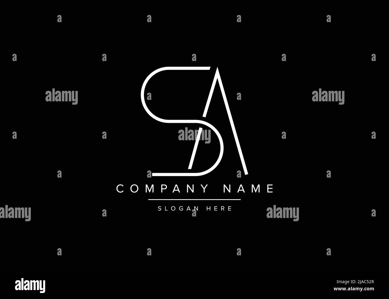 Creative minimal line art icon logo, SA monogram logo Stock Vector ...