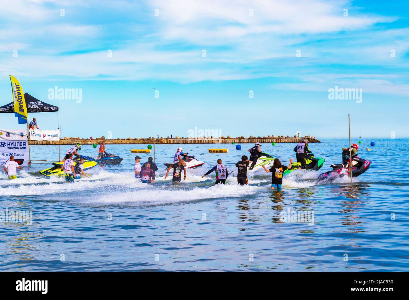 View of Balkan jet ski cup racing Varna beach,Bulgaria,June 2021 Stock ...