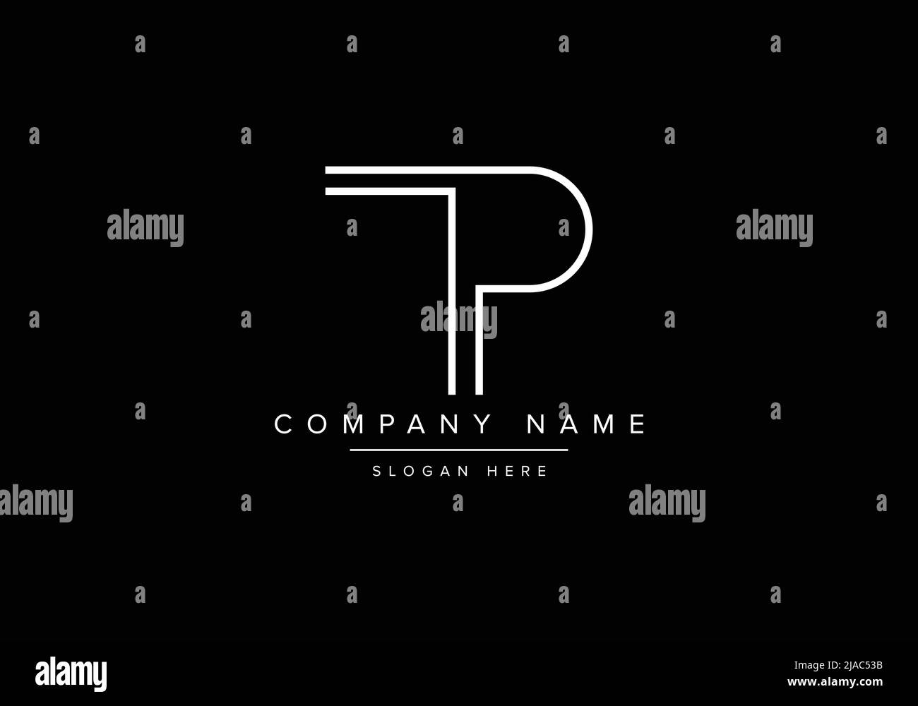 Creative minimal line art icon logo, TP monogram logo Stock Vector ...
