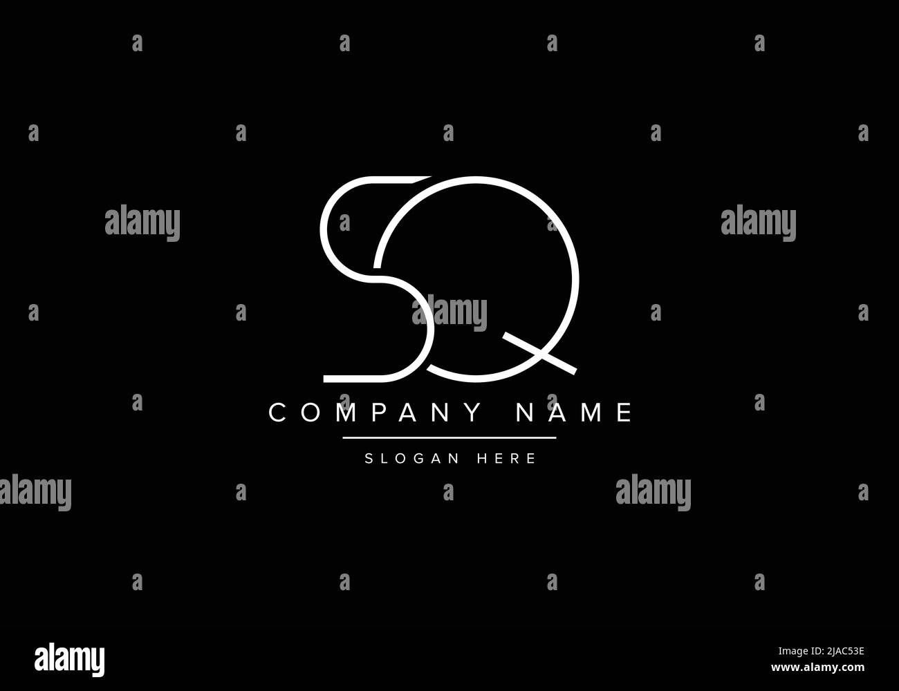 Creative minimal line art icon logo, SQ monogram logo Stock Vector ...