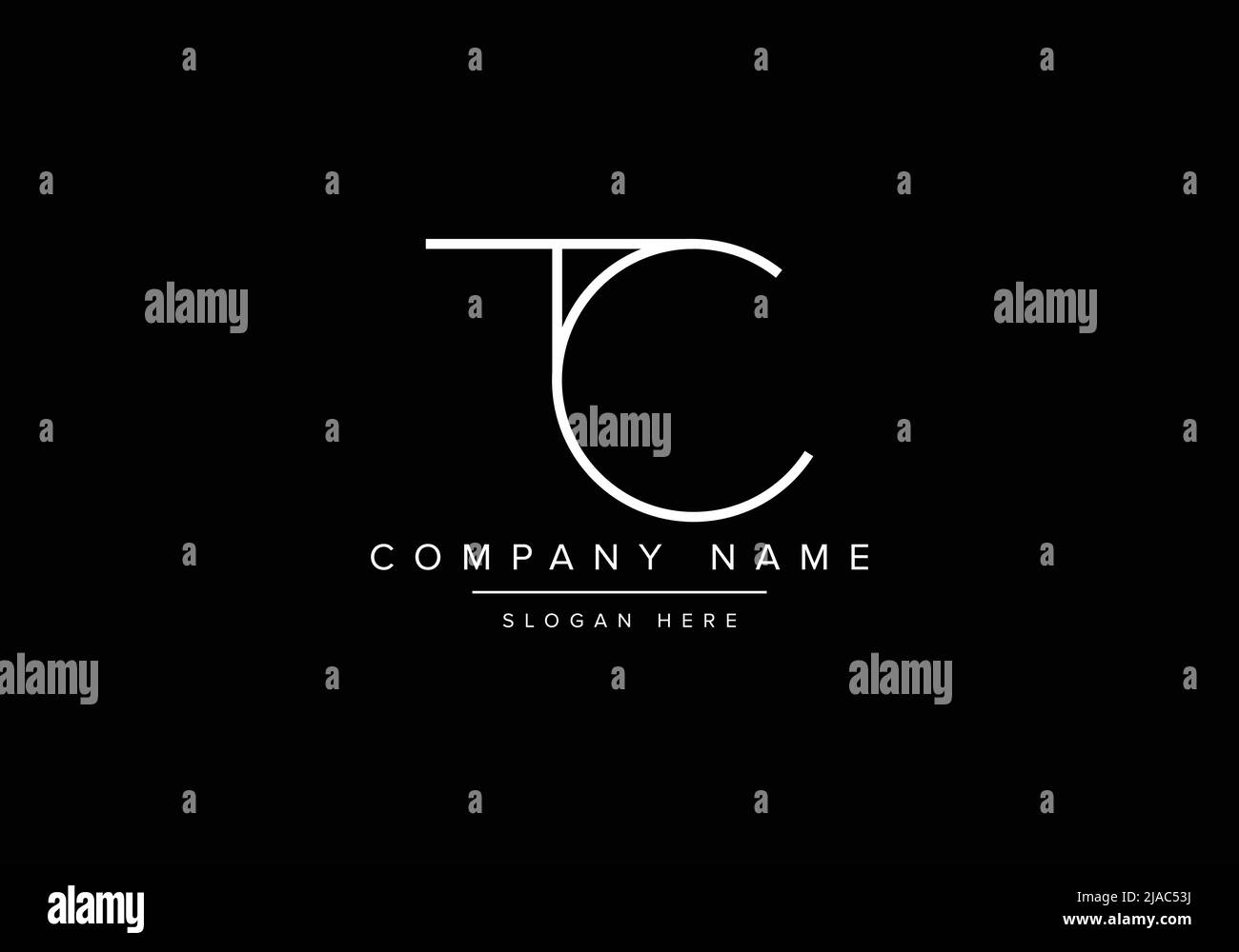 Creative minimal line art icon logo, TC monogram logo Stock Vector ...