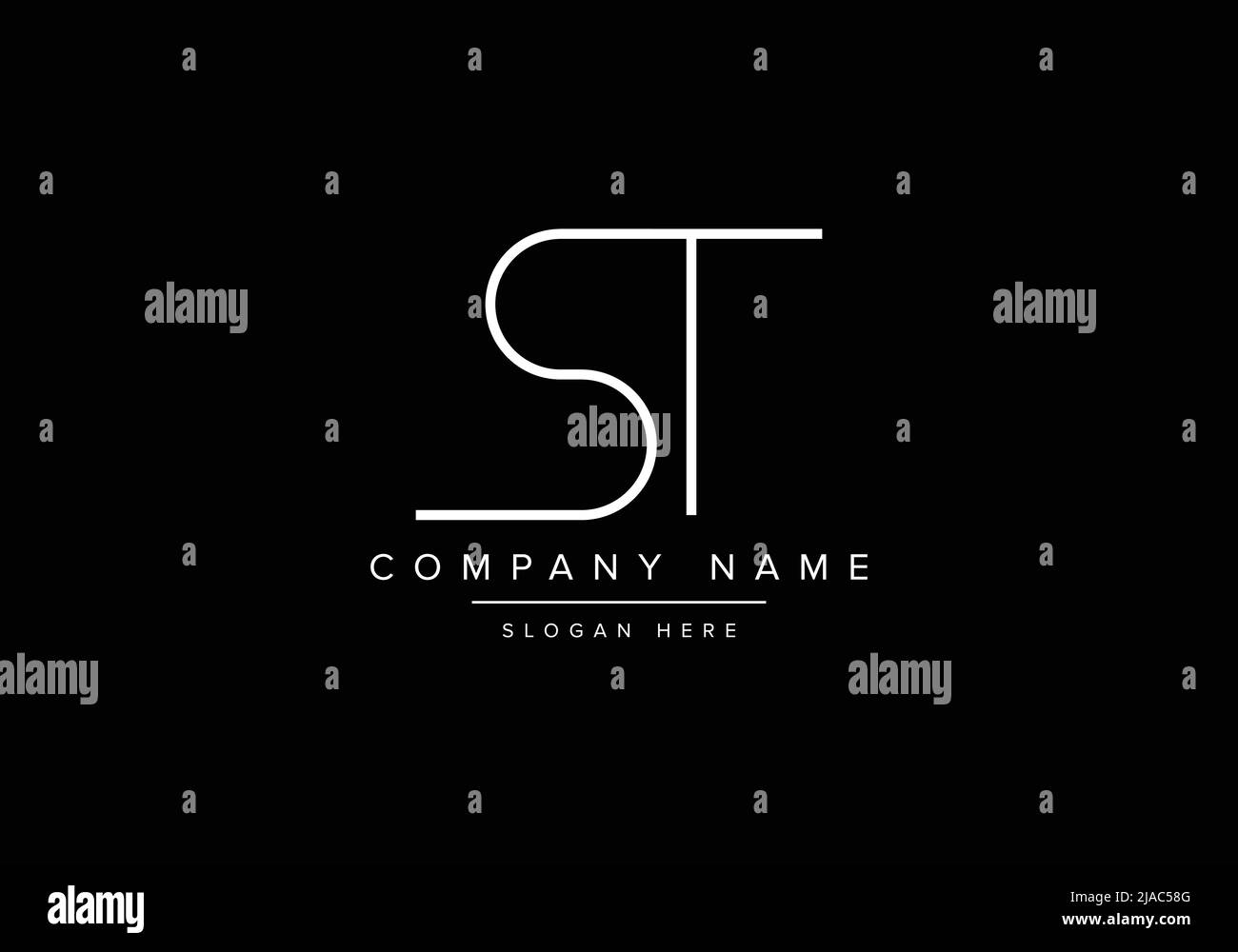 Creative minimal line art icon logo, ST monogram logo Stock Vector ...