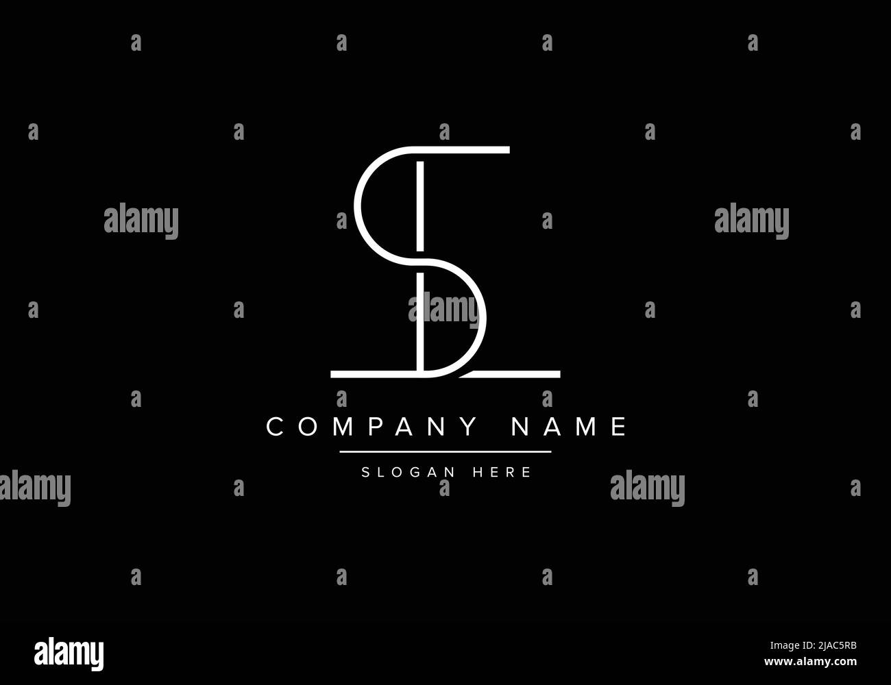 Creative minimal line art icon logo, SL monogram logo Stock Vector ...