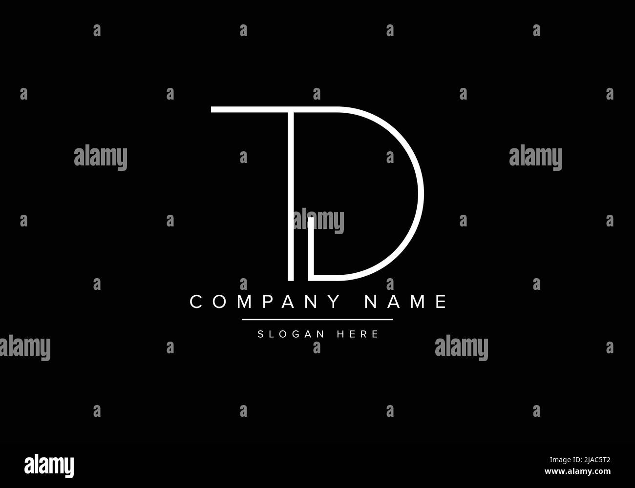 Creative minimal line art icon logo, TD monogram logo Stock Vector ...