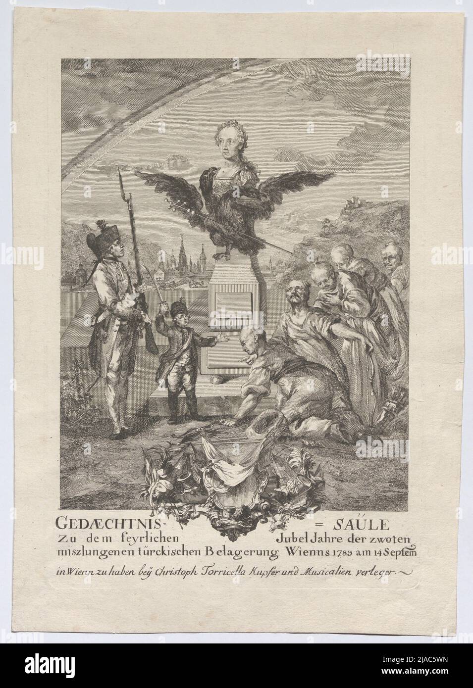Allegorical representation with the bust of Joseph II for the hundredth ...