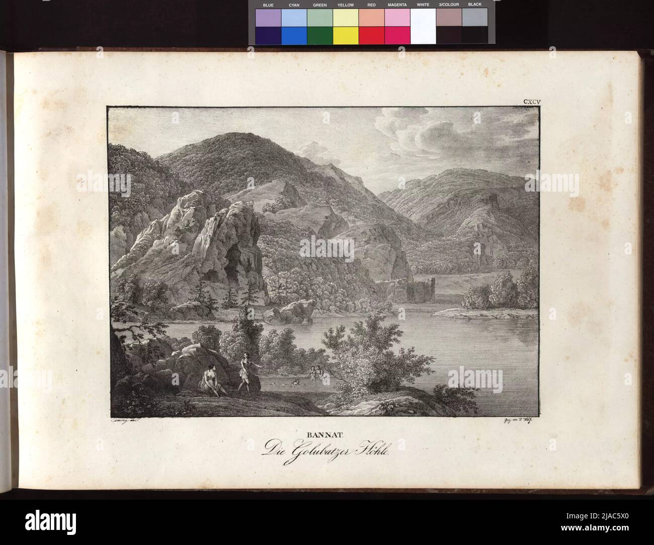 Danube views: Bannat. The Golubatzer cave. After: Ludwig Erminy, Drawer ...