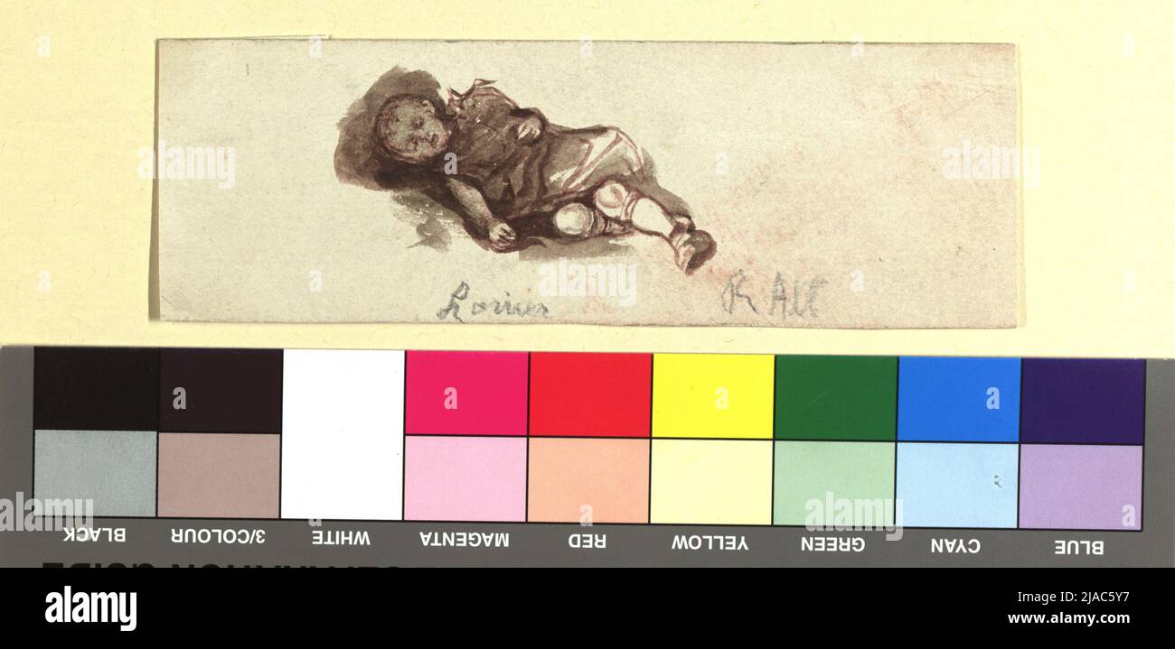 Louise old as a sleeping child. Rudolf von Alt (1812-1905), artist ...