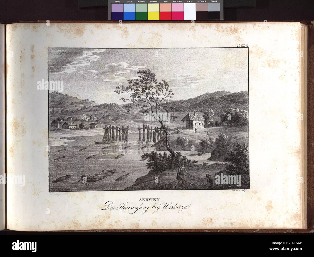 Danube views: Serbia. The house catch at Wirbitza. After: Ludwig Erminy ...