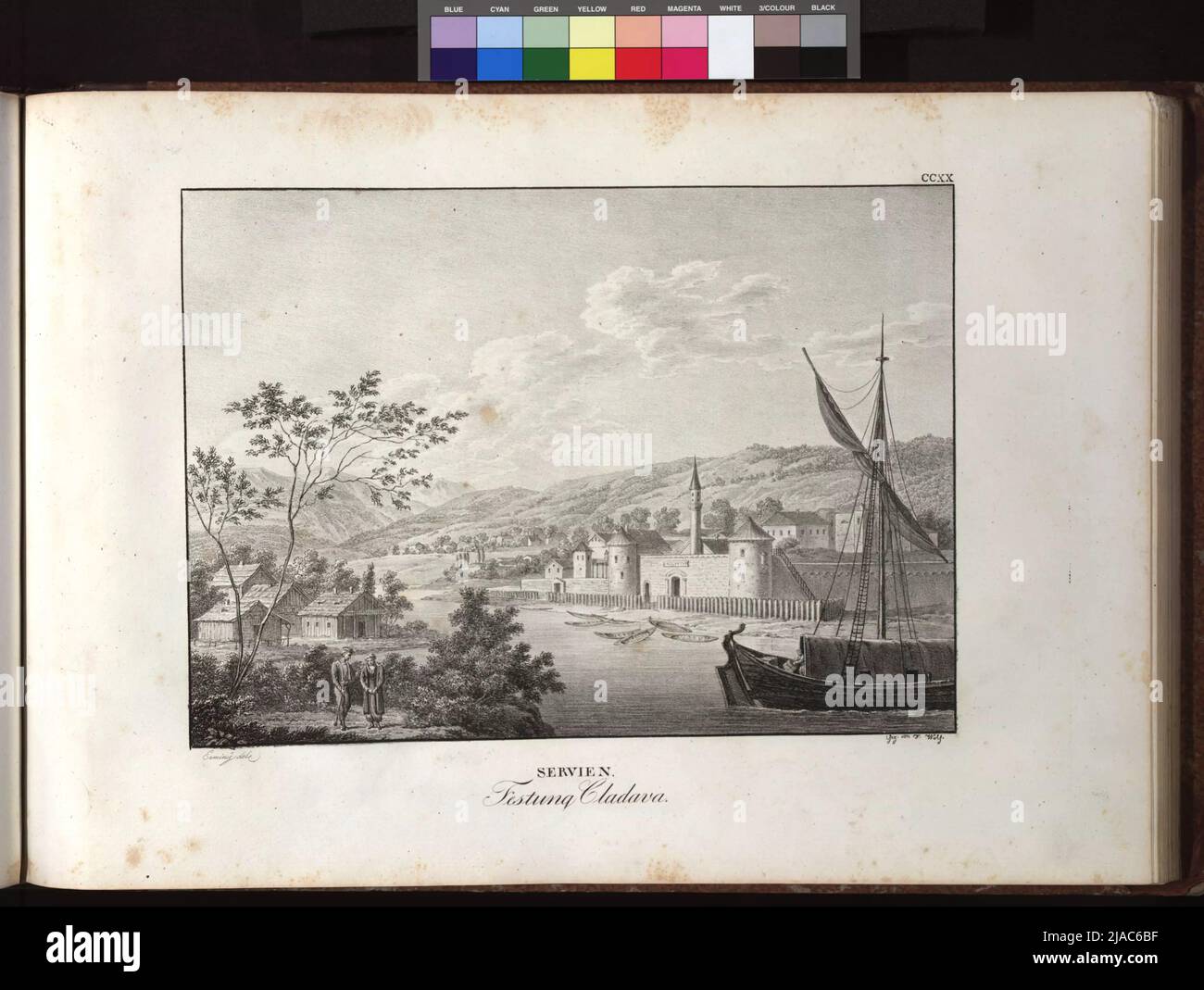 Danube views: Serbia. Cladova fortress. After: Ludwig Erminy, Drawer ...