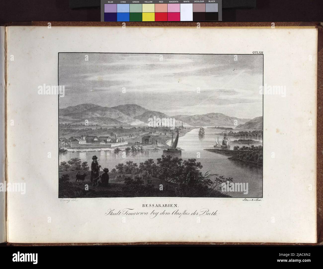 Danube views: Besarabia. City of Timarowa at the outflow of Pruth ...